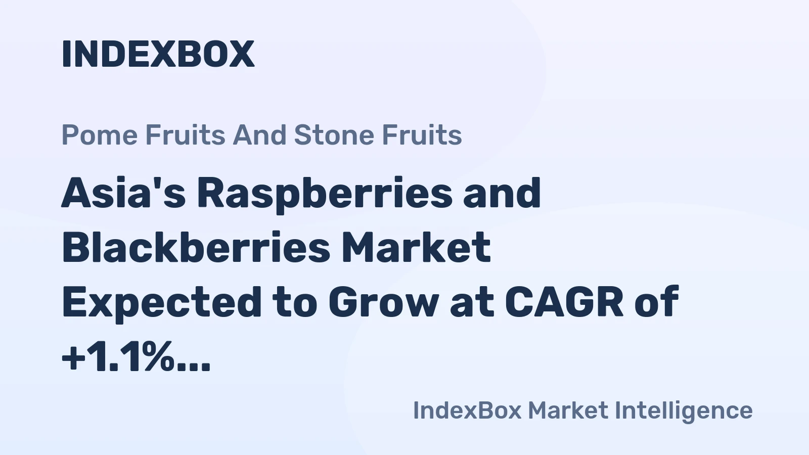 Asia's Raspberries and Blackberries Market Expected to Grow at CAGR of +1.1% Over Next Decade