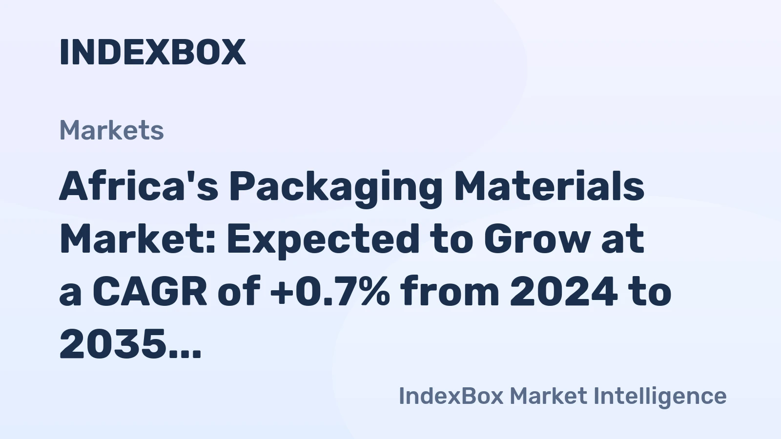 Africa's Packaging Materials Market: Expected to Grow at a CAGR of +0.7% from 2024 to 2035
