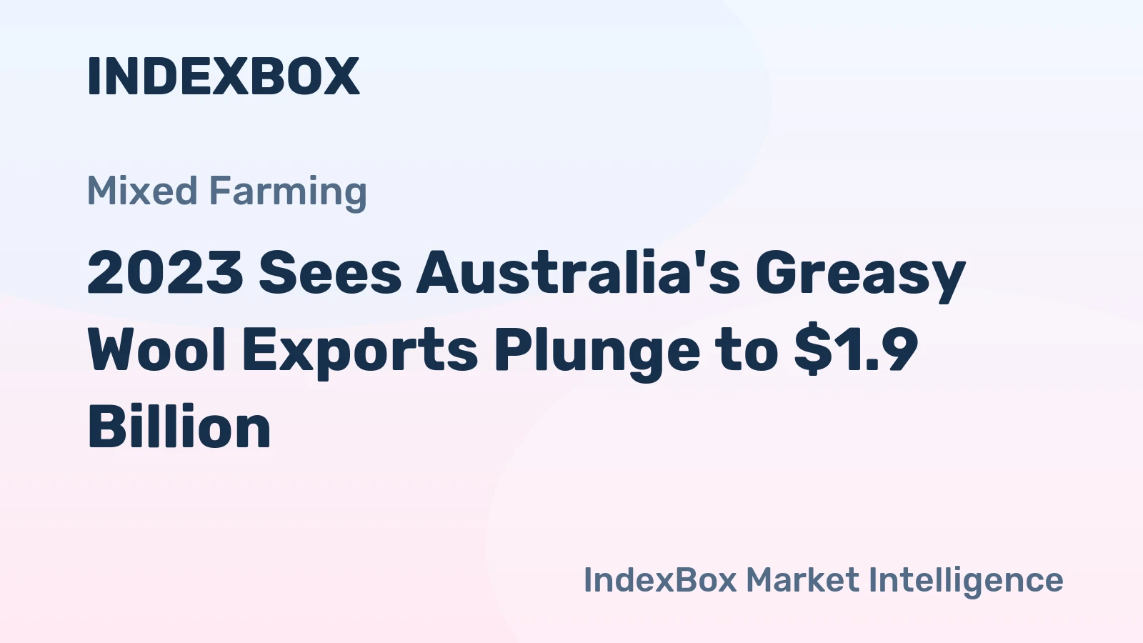2023 Sees Australia's Greasy Wool Exports Plunge to $1.9 Billion