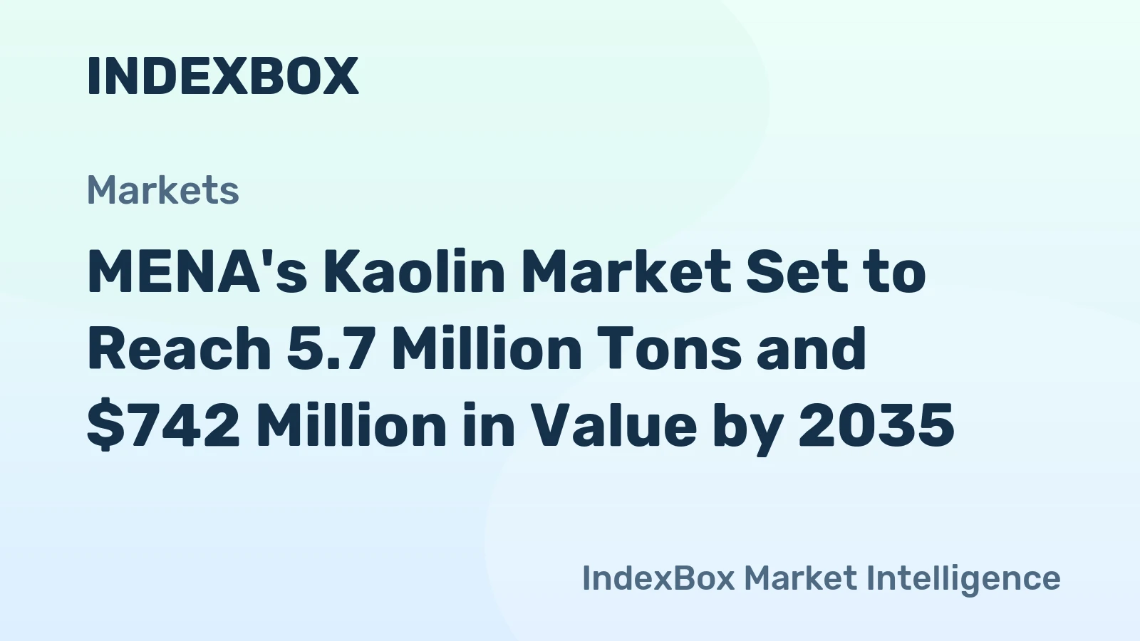 MENA's Kaolin Market Set to Reach 5.7 Million Tons and $742 Million in Value by 2035
