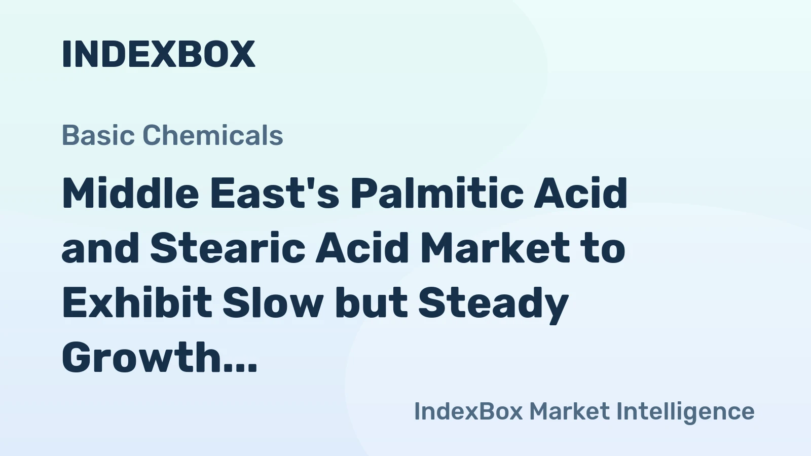 Middle East's Palmitic Acid and Stearic Acid Market to Exhibit Slow but Steady Growth with a CAGR of +0.5% from 2024-2035