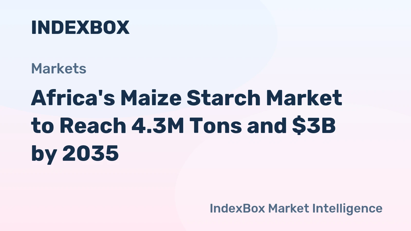 Africa's Maize Starch Market to Reach 4.3M Tons and $3B by 2035