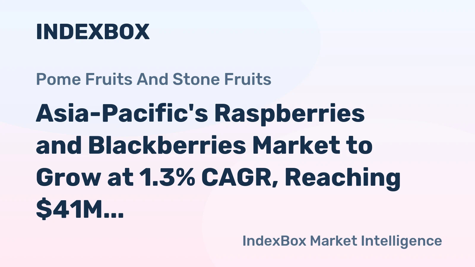 Asia-Pacific's Raspberries and Blackberries Market to Grow at 1.3% CAGR, Reaching $41M by 2035