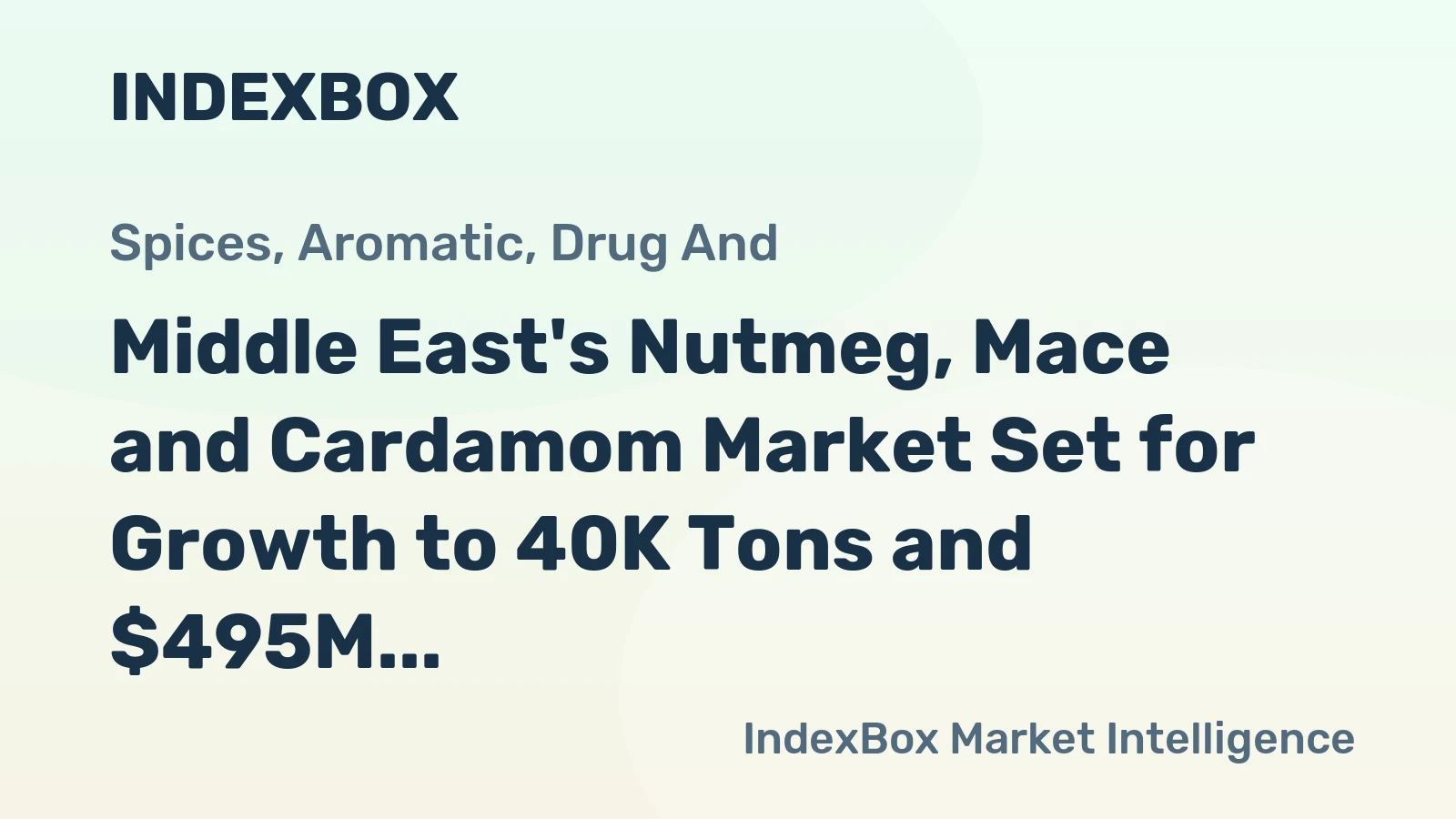 Middle East's Nutmeg, Mace and Cardamom Market Set for Growth to 40K Tons and $495M