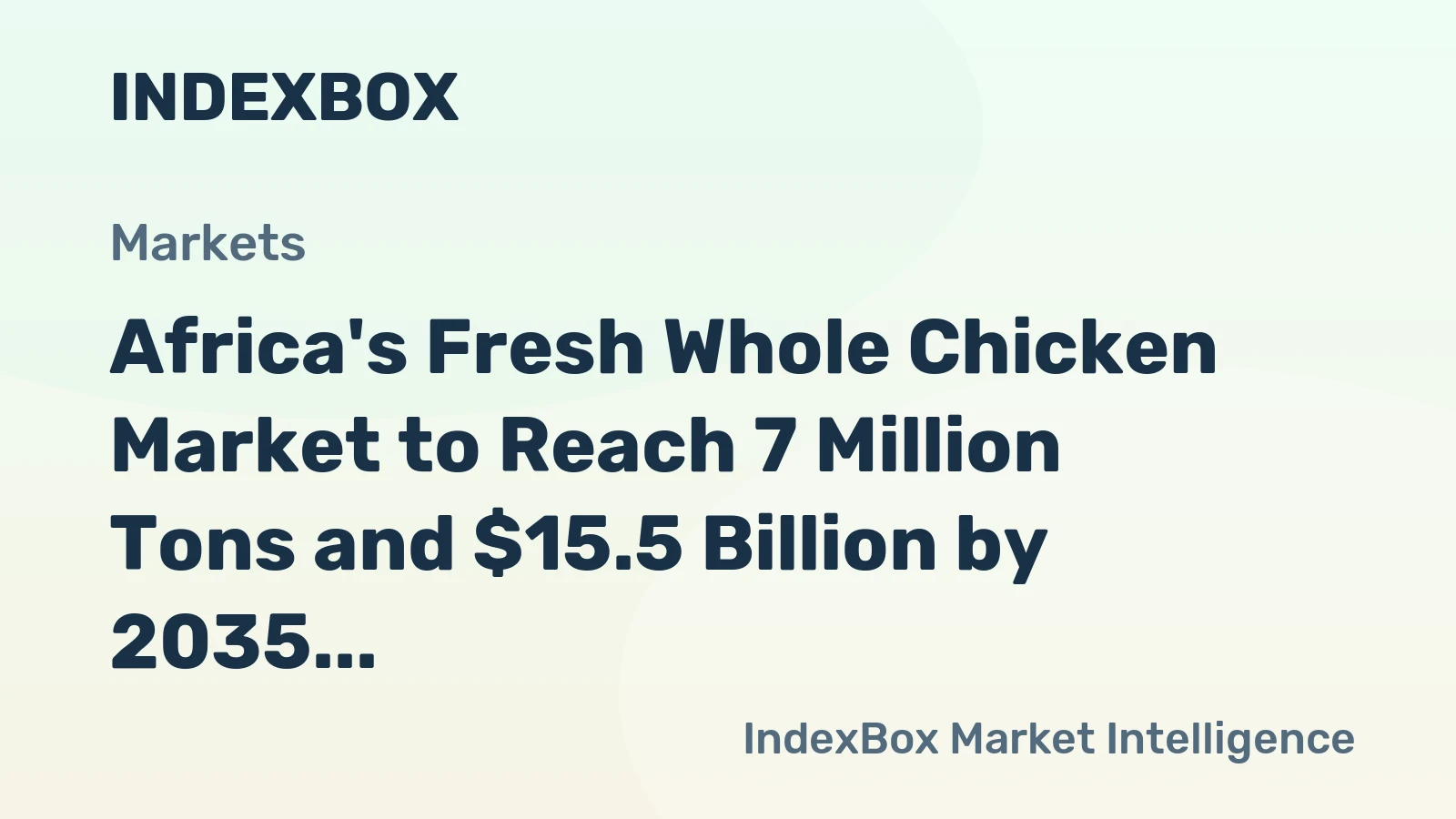 Africa's Fresh Whole Chicken Market to Reach 7 Million Tons and $15.5 Billion by 2035