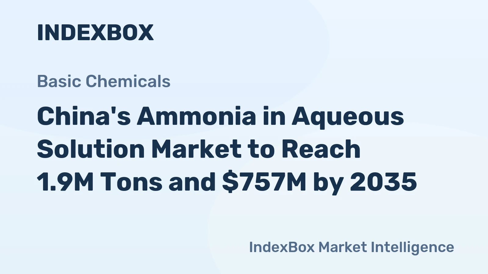 China's Ammonia in Aqueous Solution Market to Reach 1.9M Tons and $757M by 2035