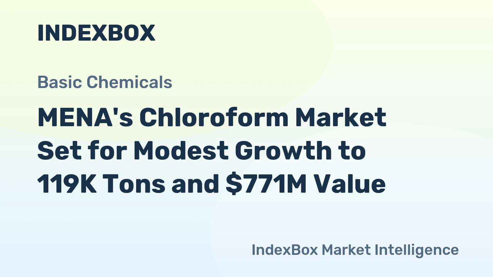 MENA's Chloroform Market Set for Modest Growth to 119K Tons and $771M Value
