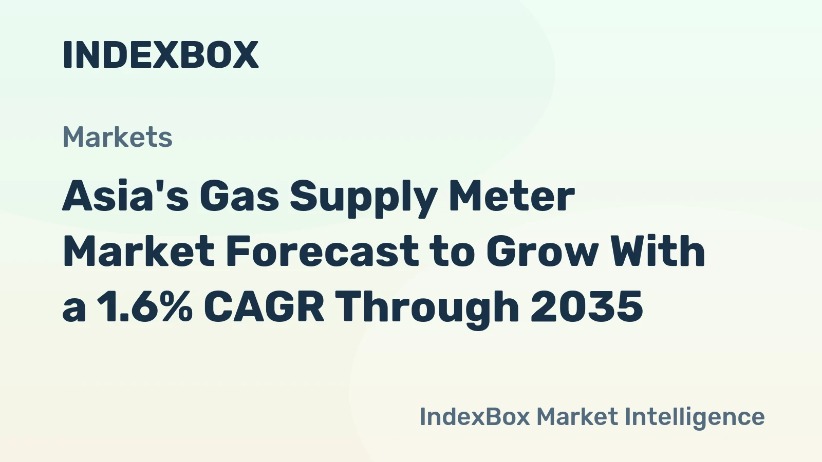 Asia's Gas Supply Meter Market Forecast to Grow With a 1.6% CAGR Through 2035