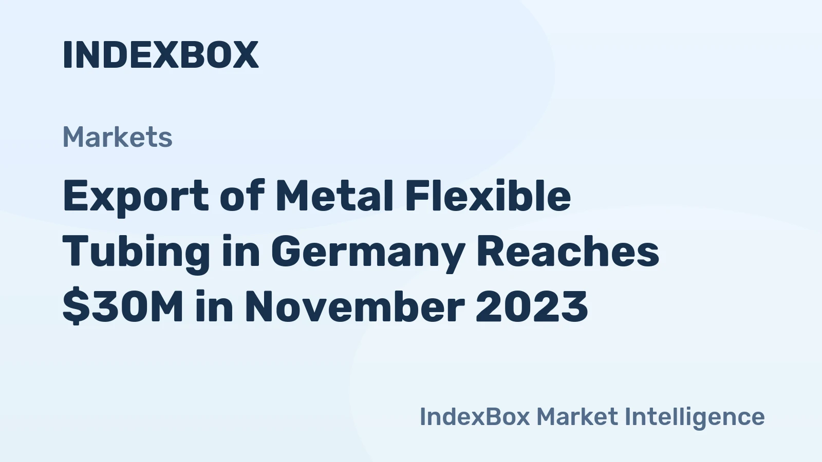 Export of Metal Flexible Tubing in Germany Reaches $30M in November 2023