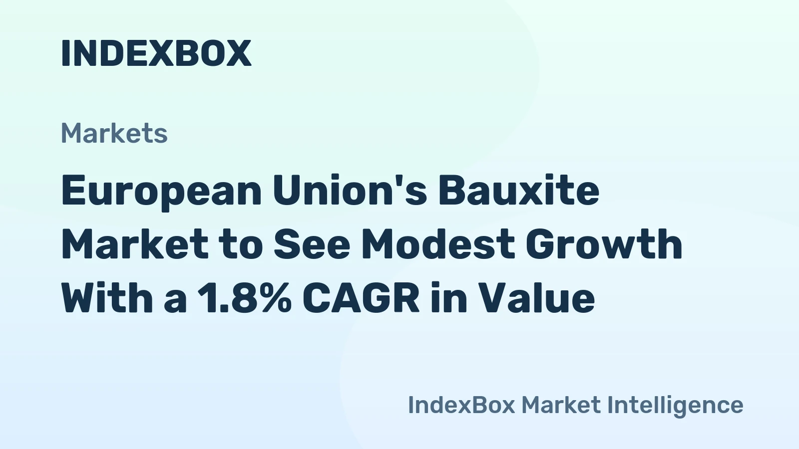 European Union's Bauxite Market to See Modest Growth With a 1.8% CAGR in Value