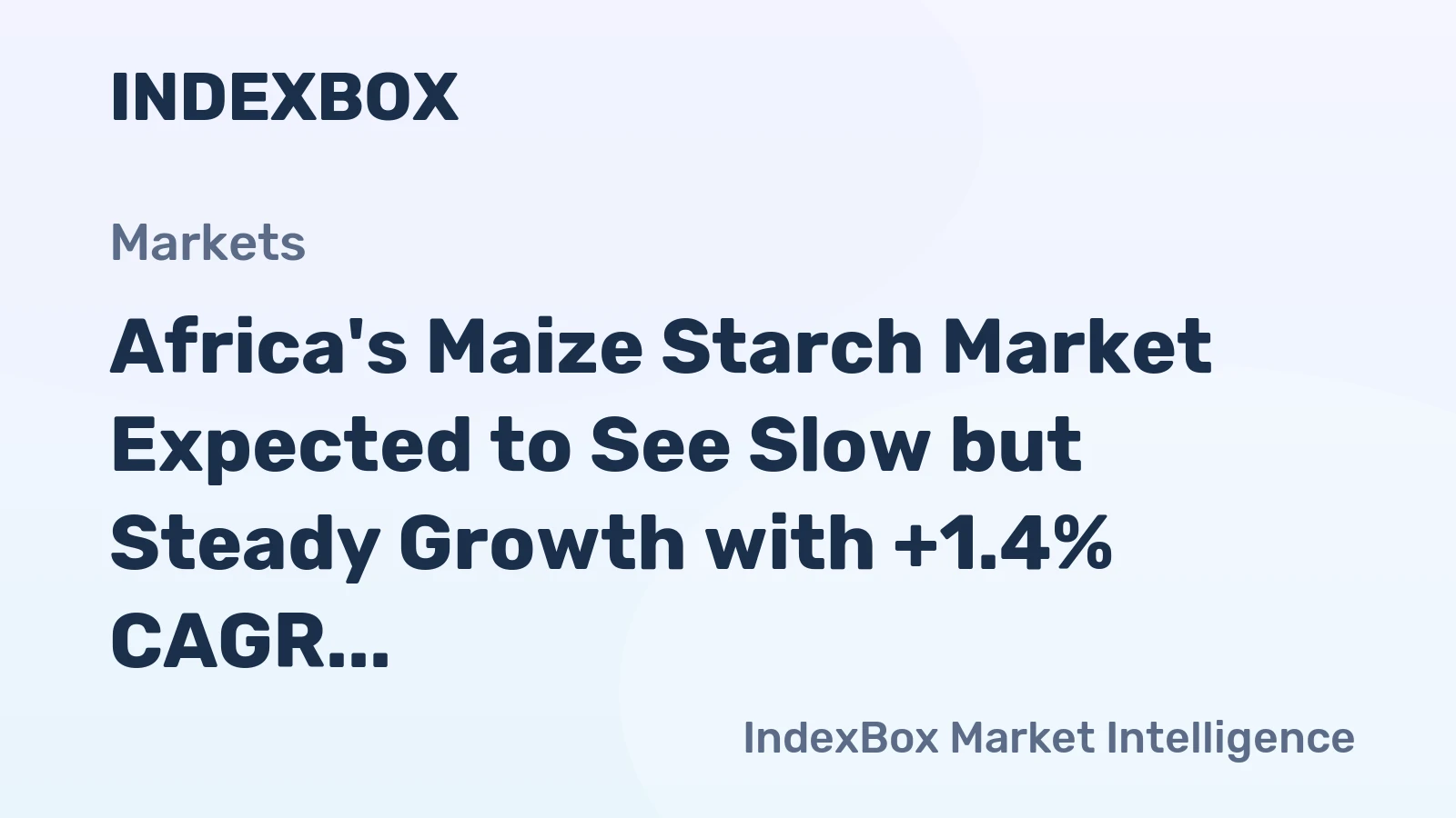 Africa's Maize Starch Market Expected to See Slow but Steady Growth with +1.4% CAGR by 2035