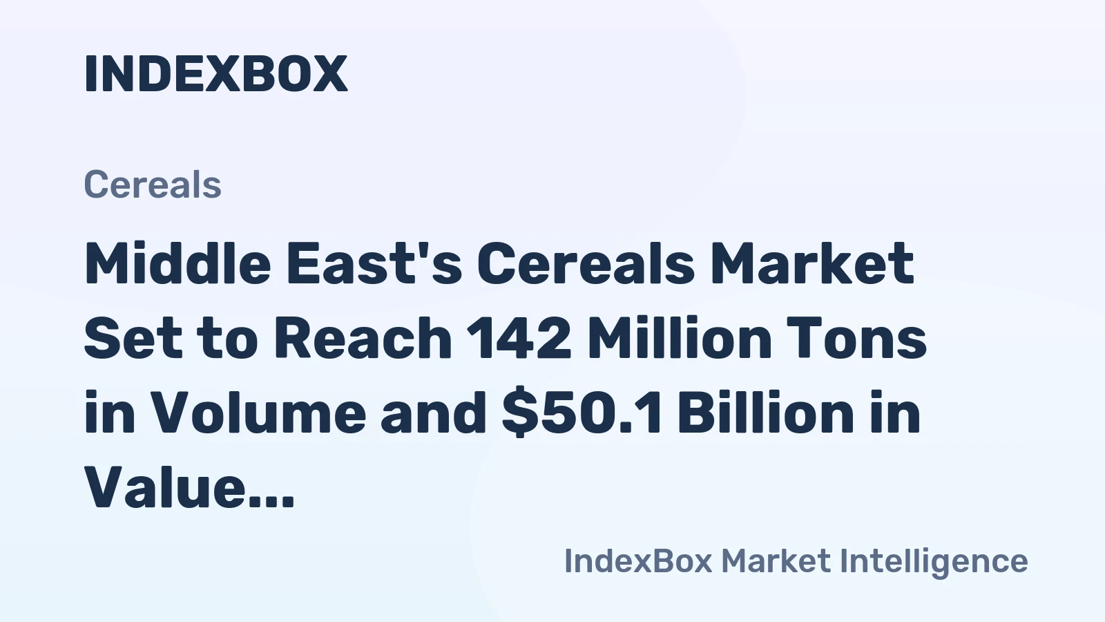 Middle East's Cereals Market Set to Reach 142 Million Tons in Volume and $50.1 Billion in Value by 2035