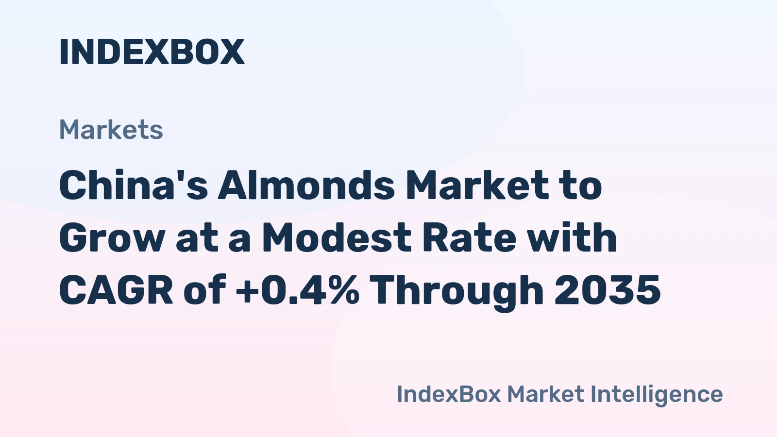 China's Almonds Market to Grow at a Modest Rate with CAGR of +0.4% Through 2035