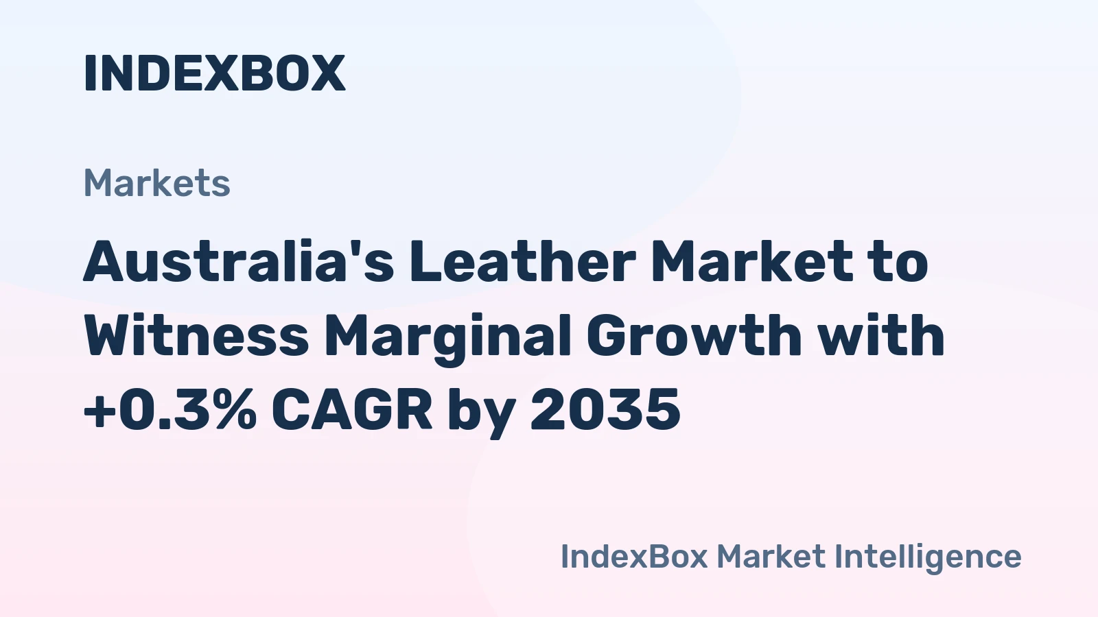 Australia's Leather Market to Witness Marginal Growth with +0.3% CAGR by 2035