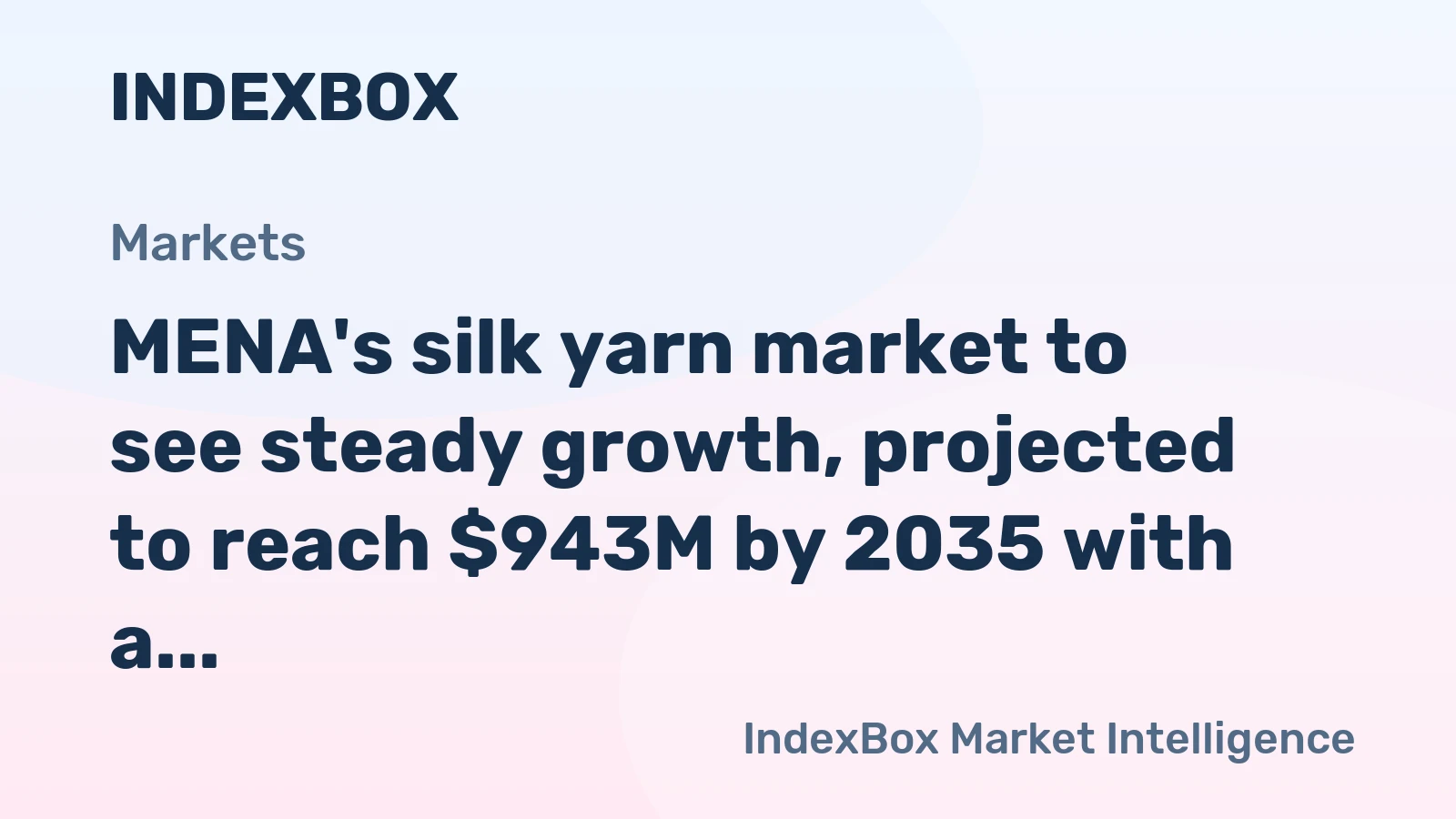 MENA's silk yarn market to see steady growth, projected to reach $943M by 2035 with a +1.1% CAGR.