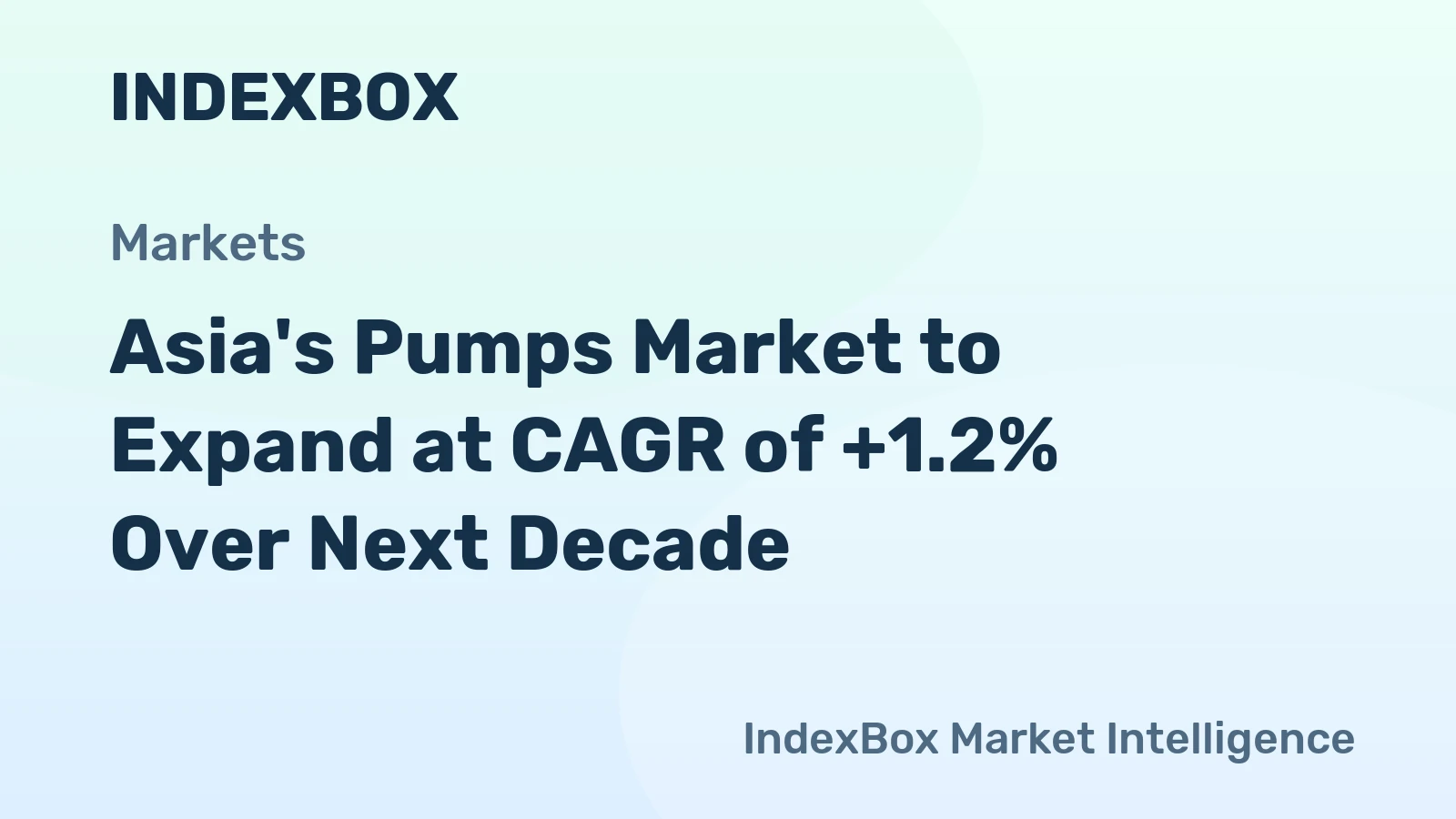 Asia's Pumps Market to Expand at CAGR of +1.2% Over Next Decade