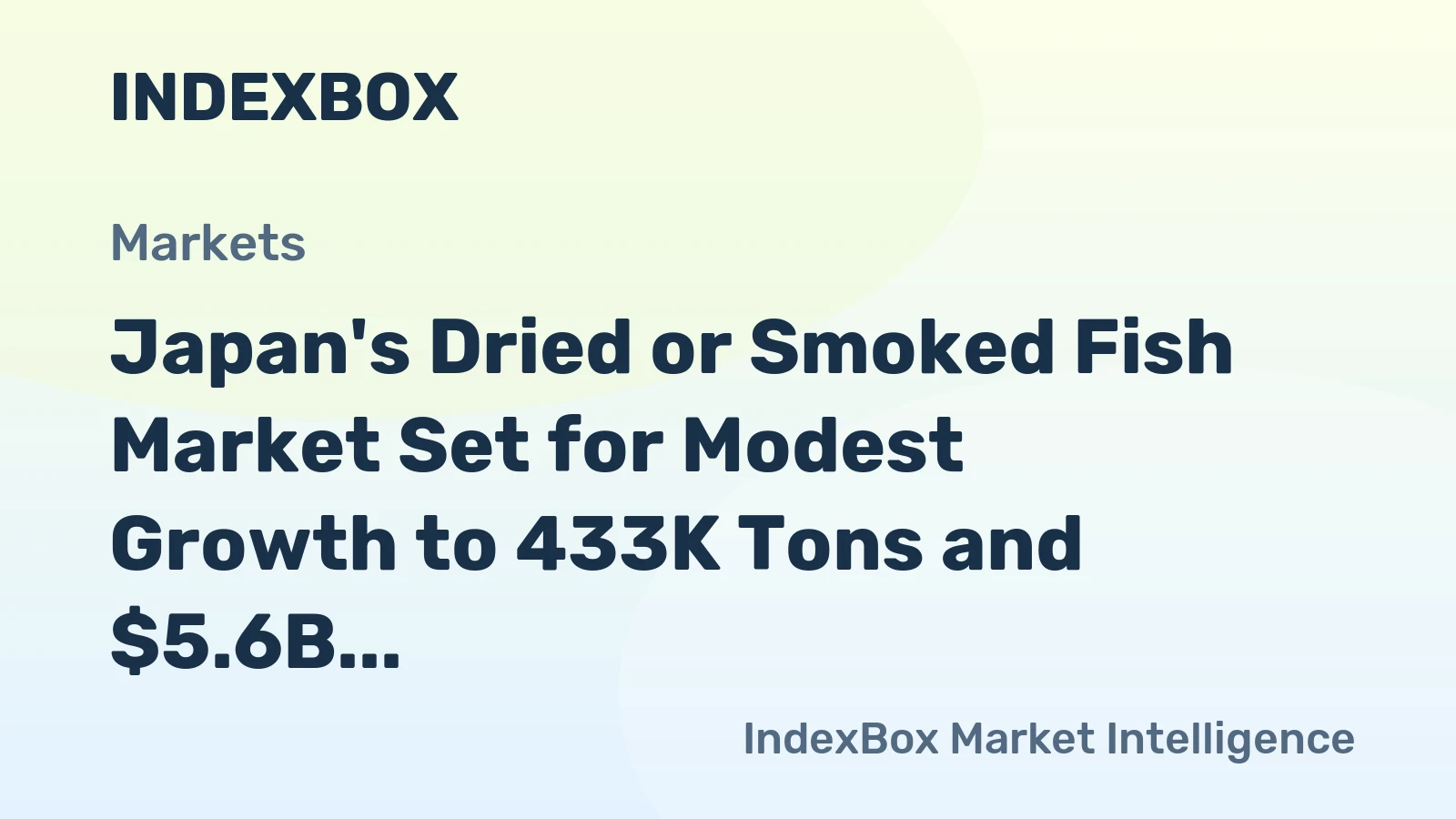 Japan's Dried or Smoked Fish Market Set for Modest Growth to 433K Tons and $5.6B