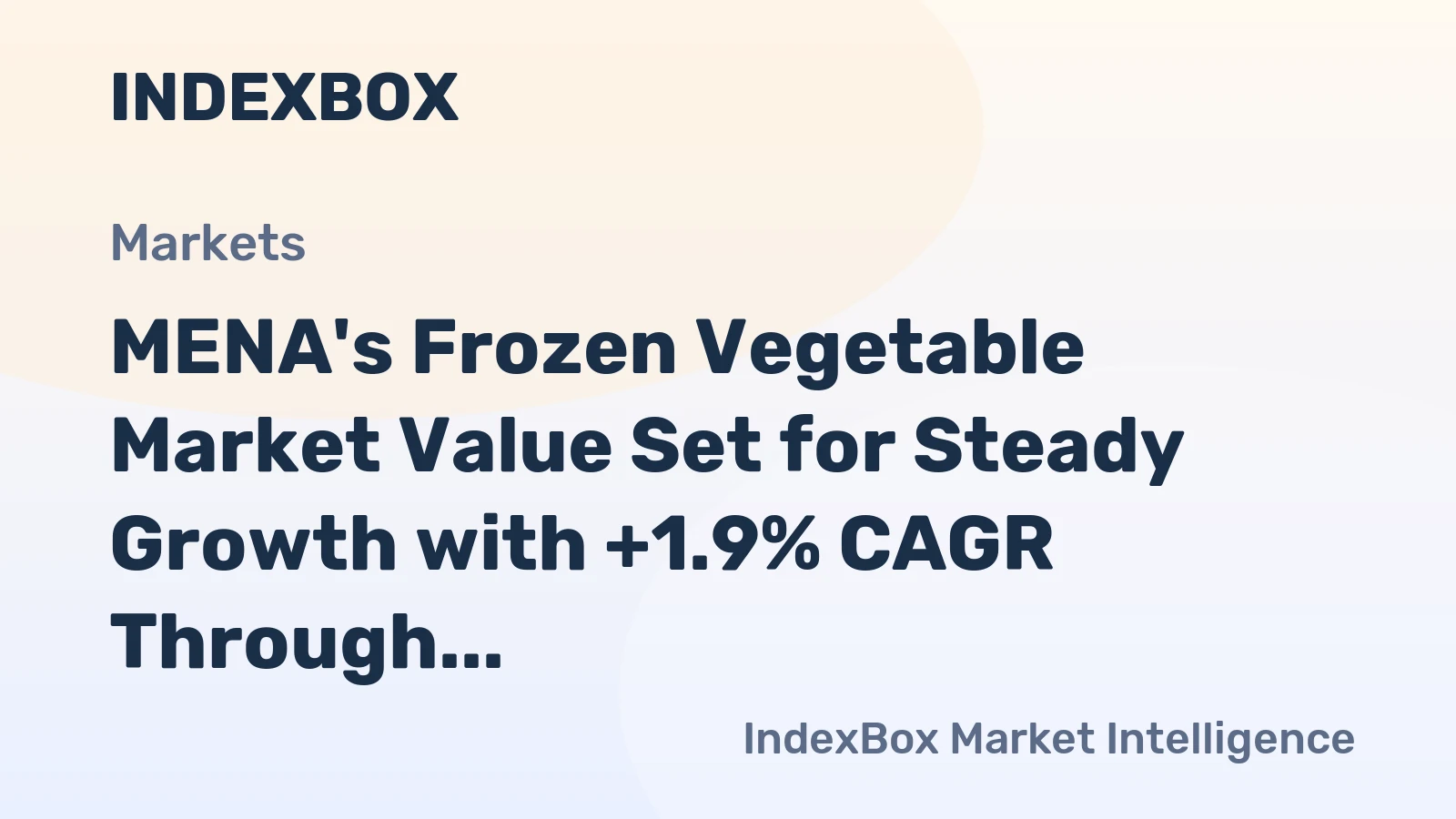 MENA's Frozen Vegetable Market Value Set for Steady Growth with +1.9% CAGR Through 2035