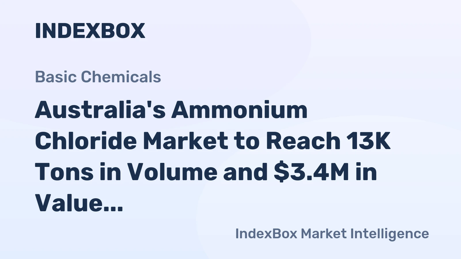 Australia's Ammonium Chloride Market to Reach 13K Tons in Volume and $3.4M in Value by 2035