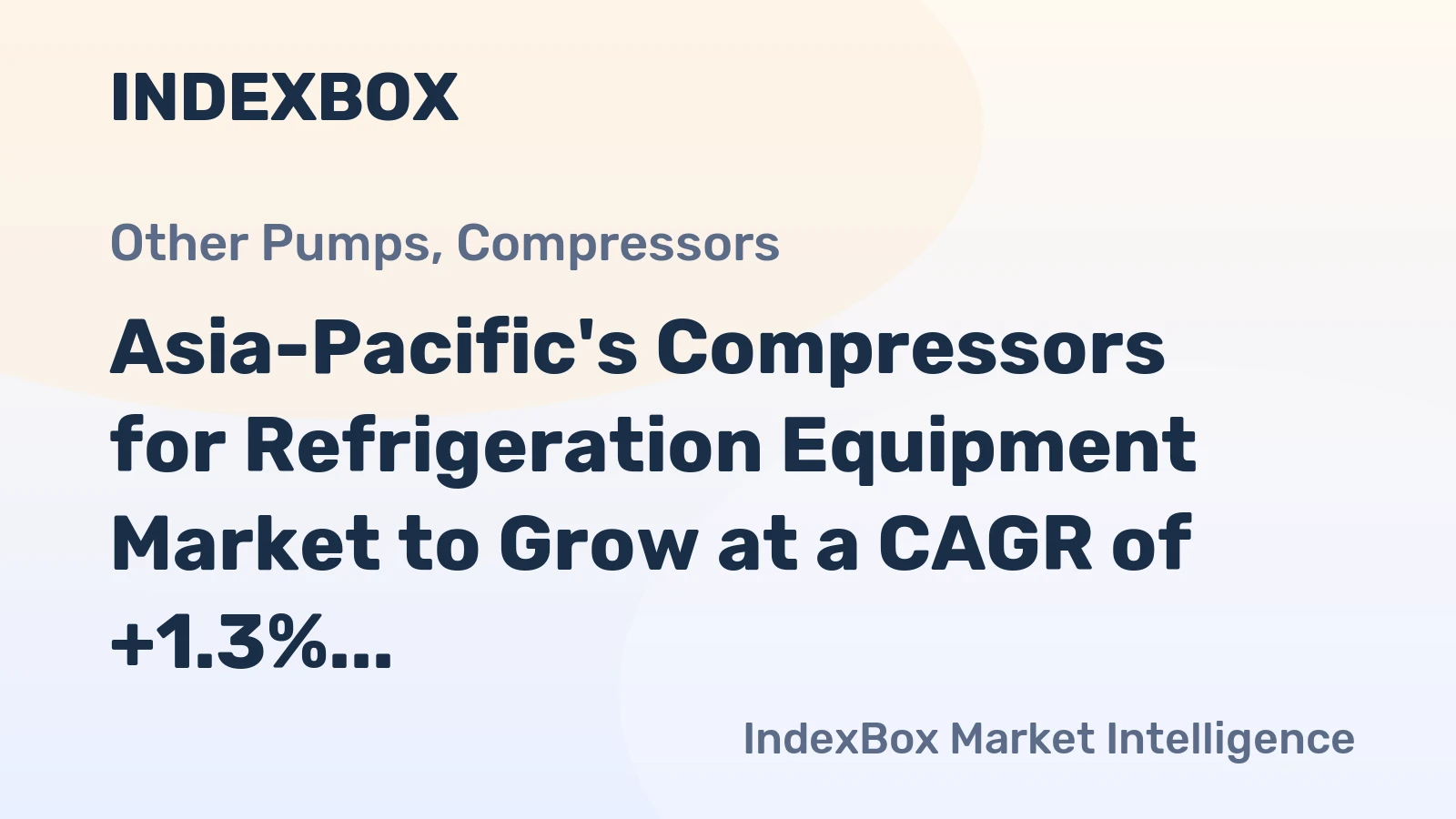 Asia-Pacific's Compressors for Refrigeration Equipment Market to Grow at a CAGR of +1.3% from 2024 to 2035
