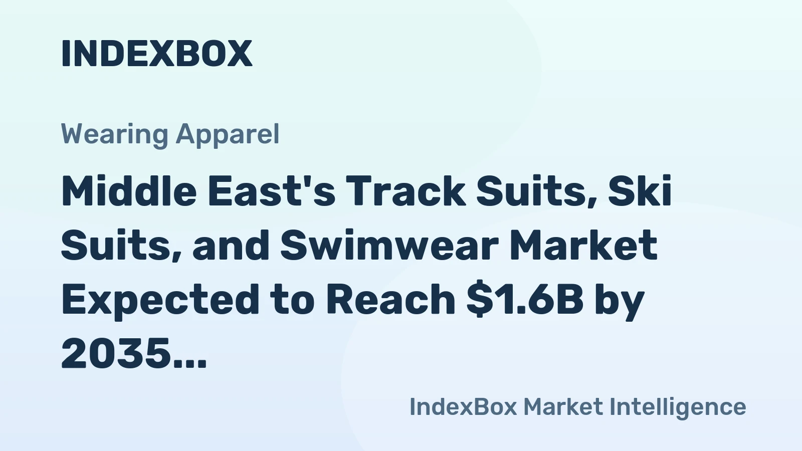Middle East's Track Suits, Ski Suits, and Swimwear Market Expected to Reach $1.6B by 2035 with +2.3% CAGR