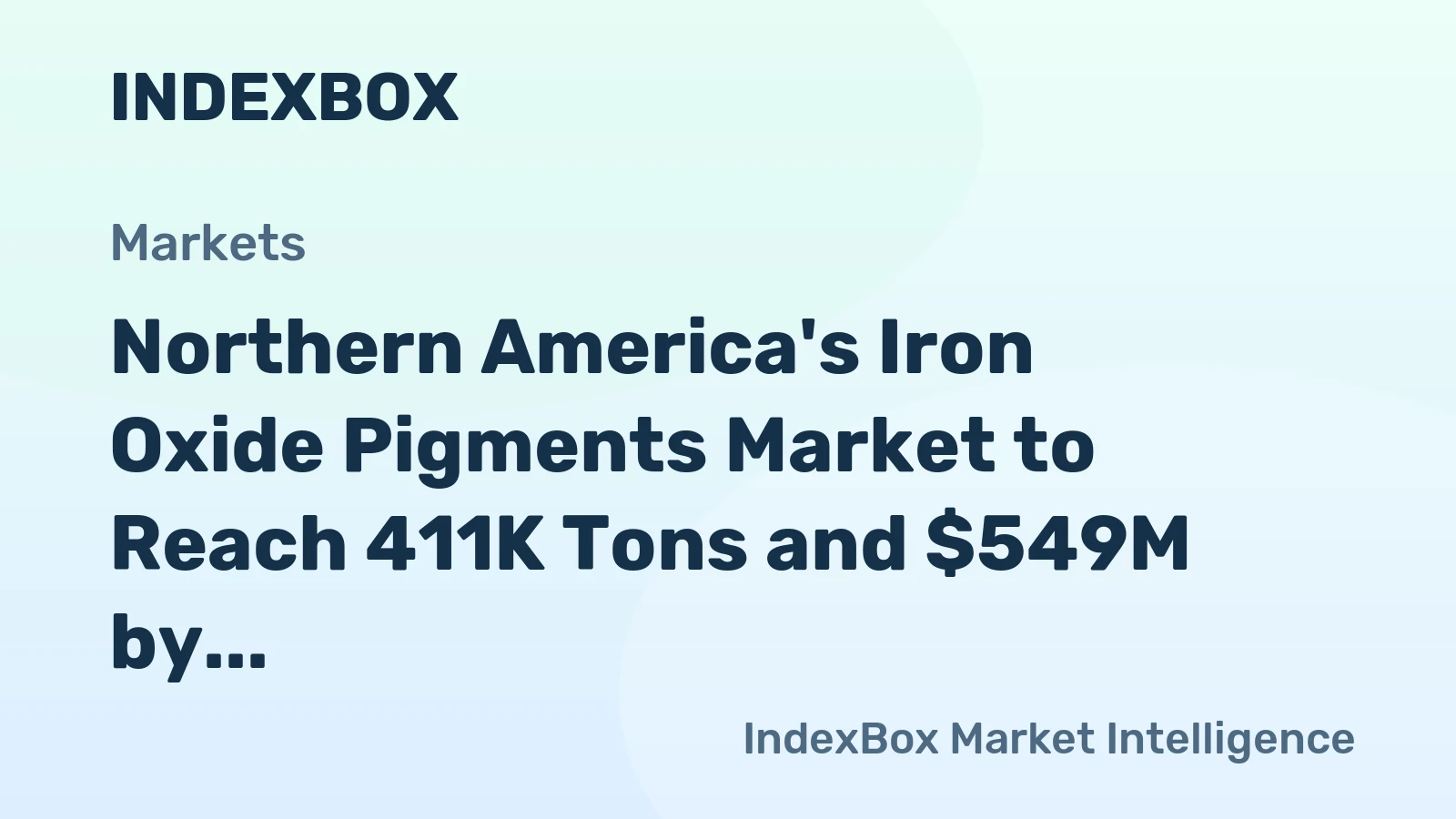 Northern America's Iron Oxide Pigments Market to Reach 411K Tons and $549M by 2035