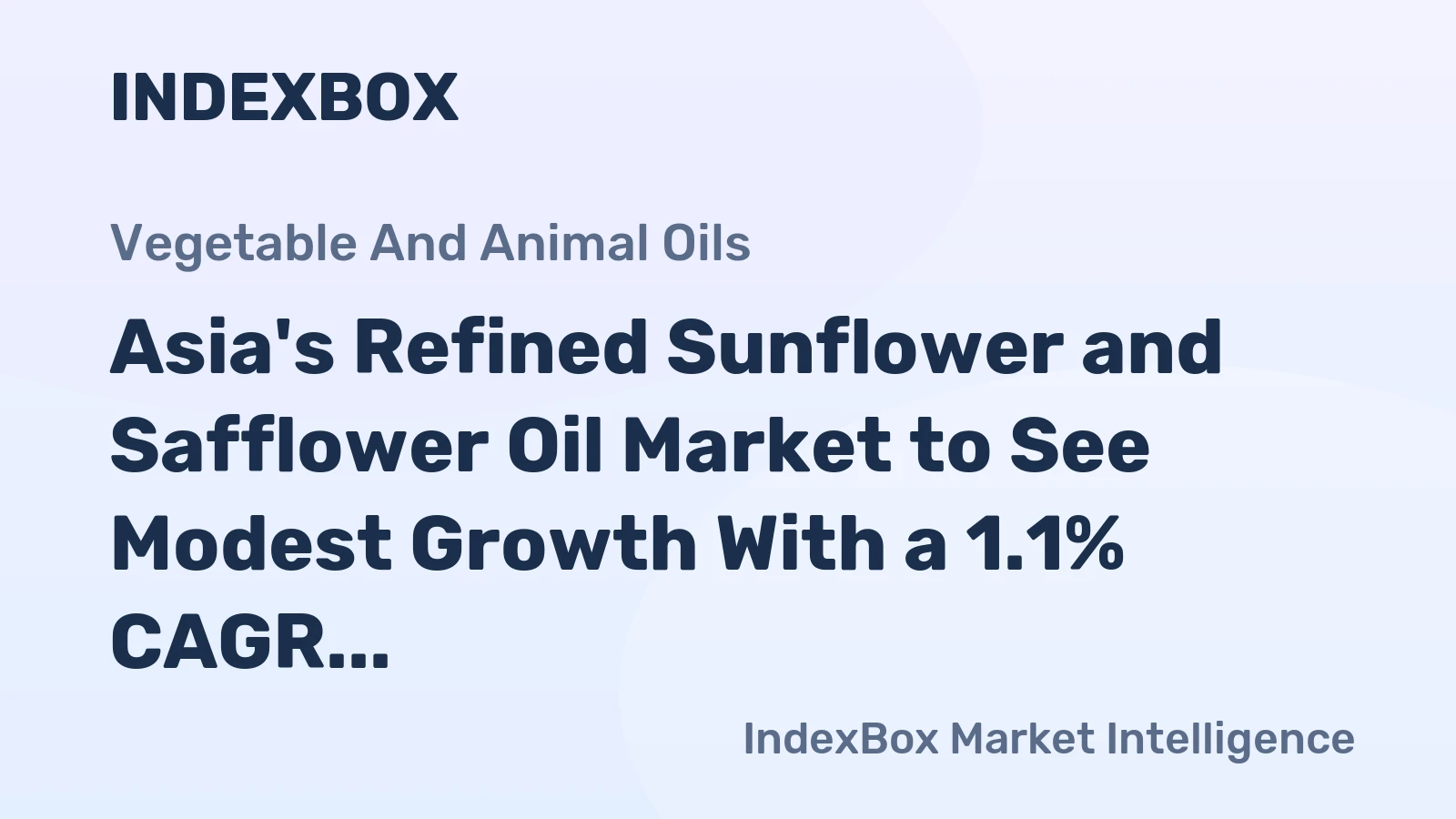 Asia's Refined Sunflower and Safflower Oil Market to See Modest Growth With a 1.1% CAGR Through 2035