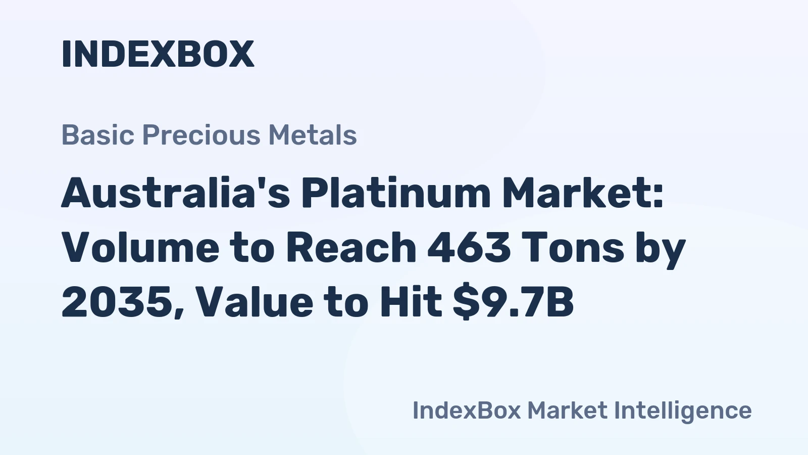 Australia's Platinum Market: Volume to Reach 463 Tons by 2035, Value to Hit $9.7B
