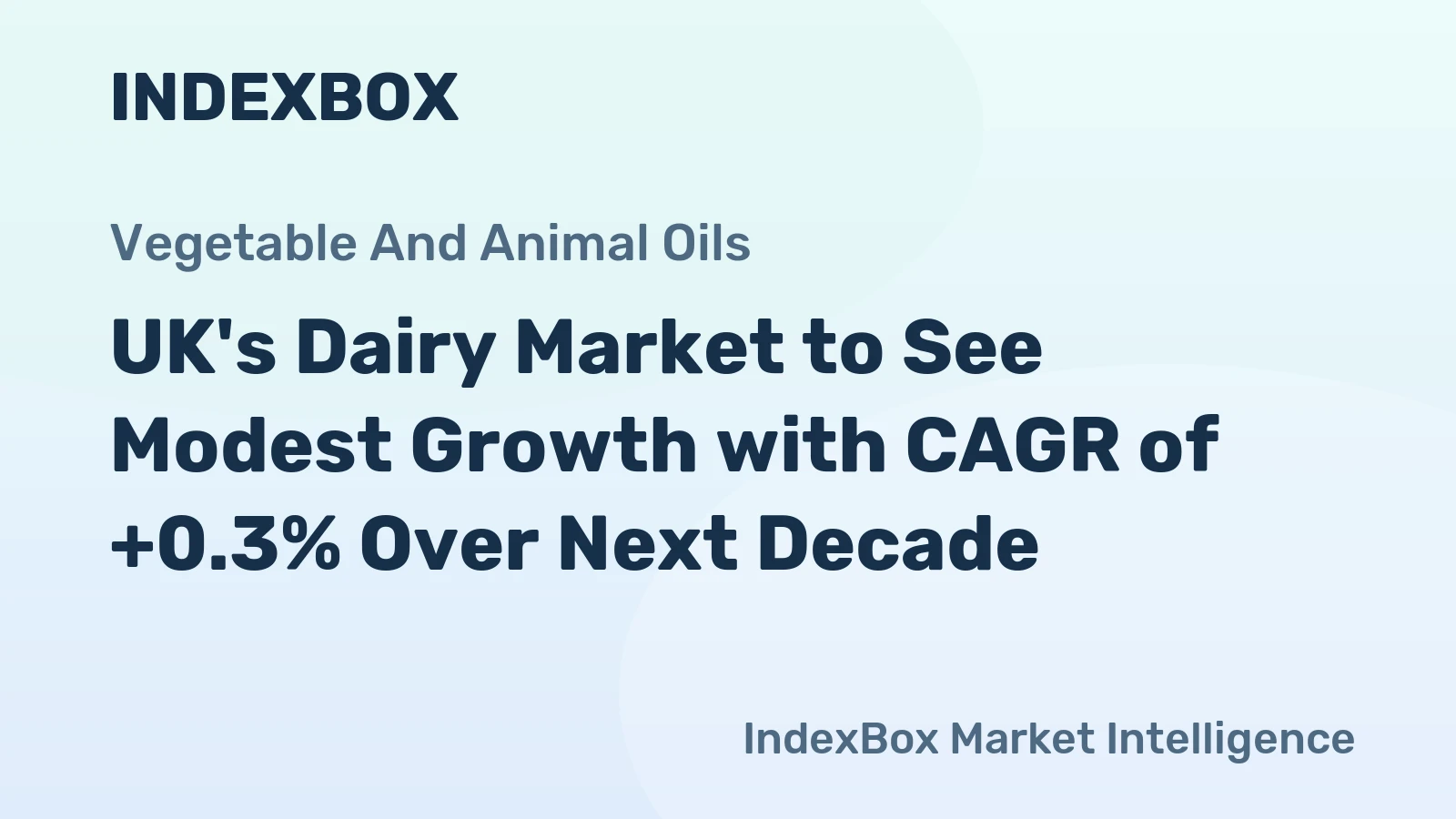 UK's Dairy Market to See Modest Growth with CAGR of +0.3% Over Next Decade