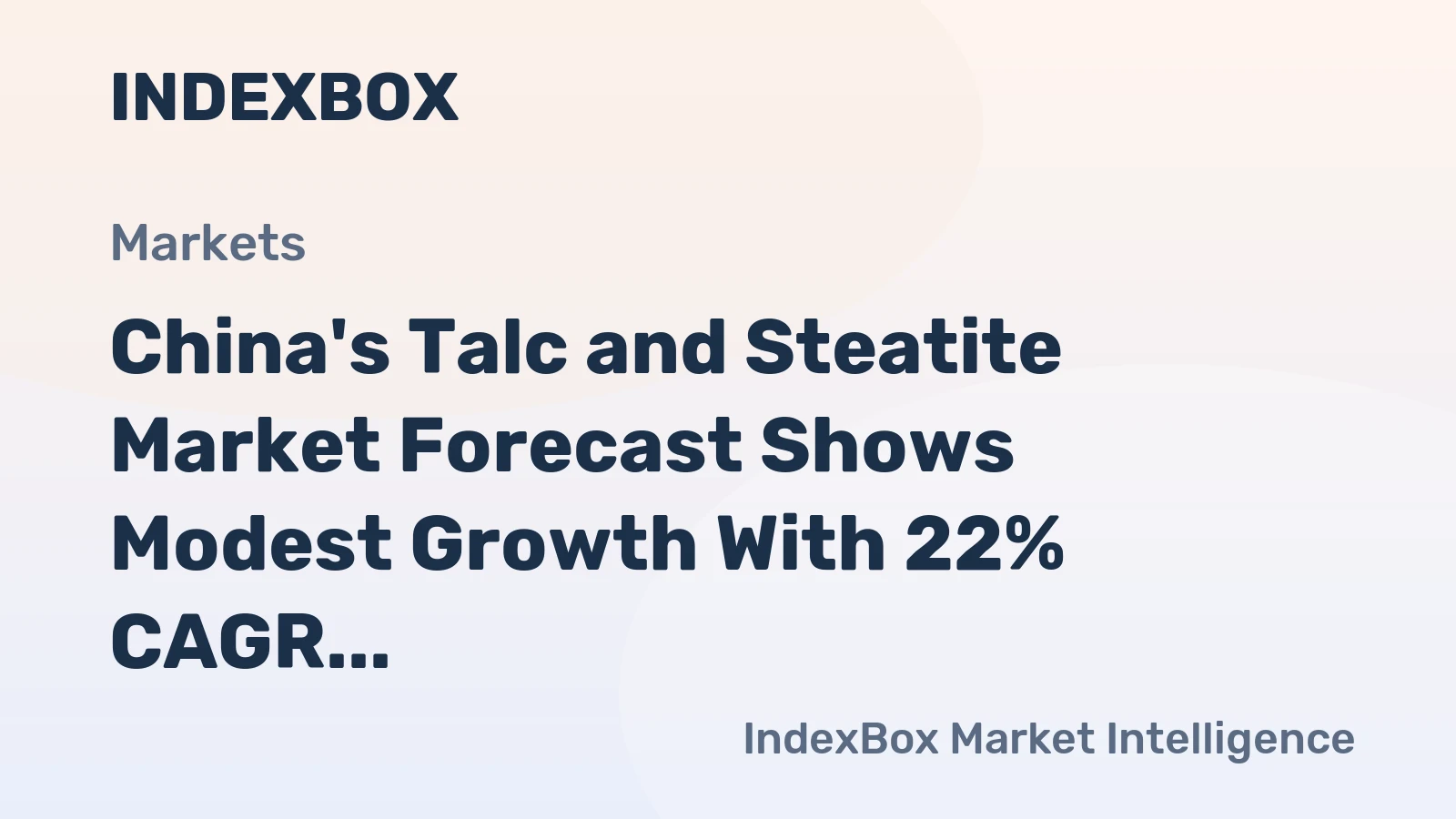 China's Talc and Steatite Market Forecast Shows Modest Growth With 22% CAGR Through 2035