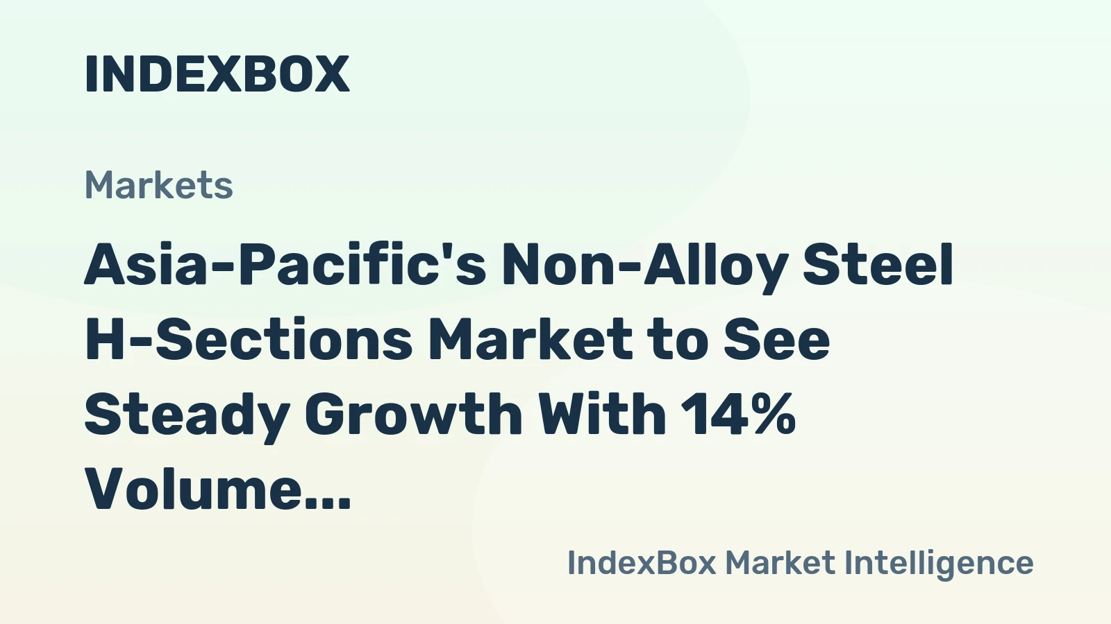 Asia-Pacific's Non-Alloy Steel H-Sections Market to See Steady Growth With 14% Volume CAGR Through 2035