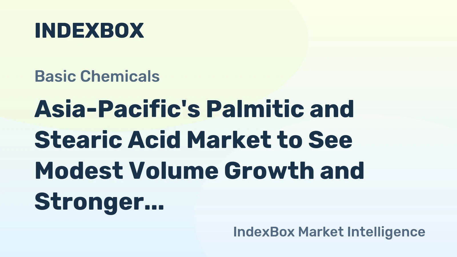 Asia-Pacific's Palmitic and Stearic Acid Market to See Modest Volume Growth and Stronger Value Gains Through 2035