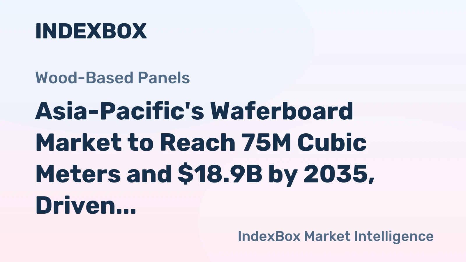 Asia-Pacific's Waferboard Market to Reach 75M Cubic Meters and $18.9B by 2035, Driven by Increasing Demand