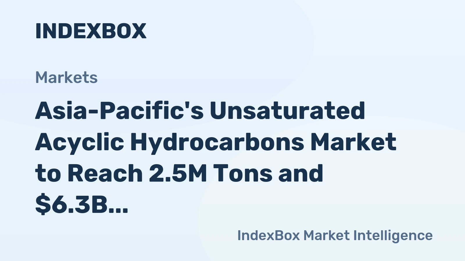Asia-Pacific's Unsaturated Acyclic Hydrocarbons Market to Reach 2.5M Tons and $6.3B by 2035