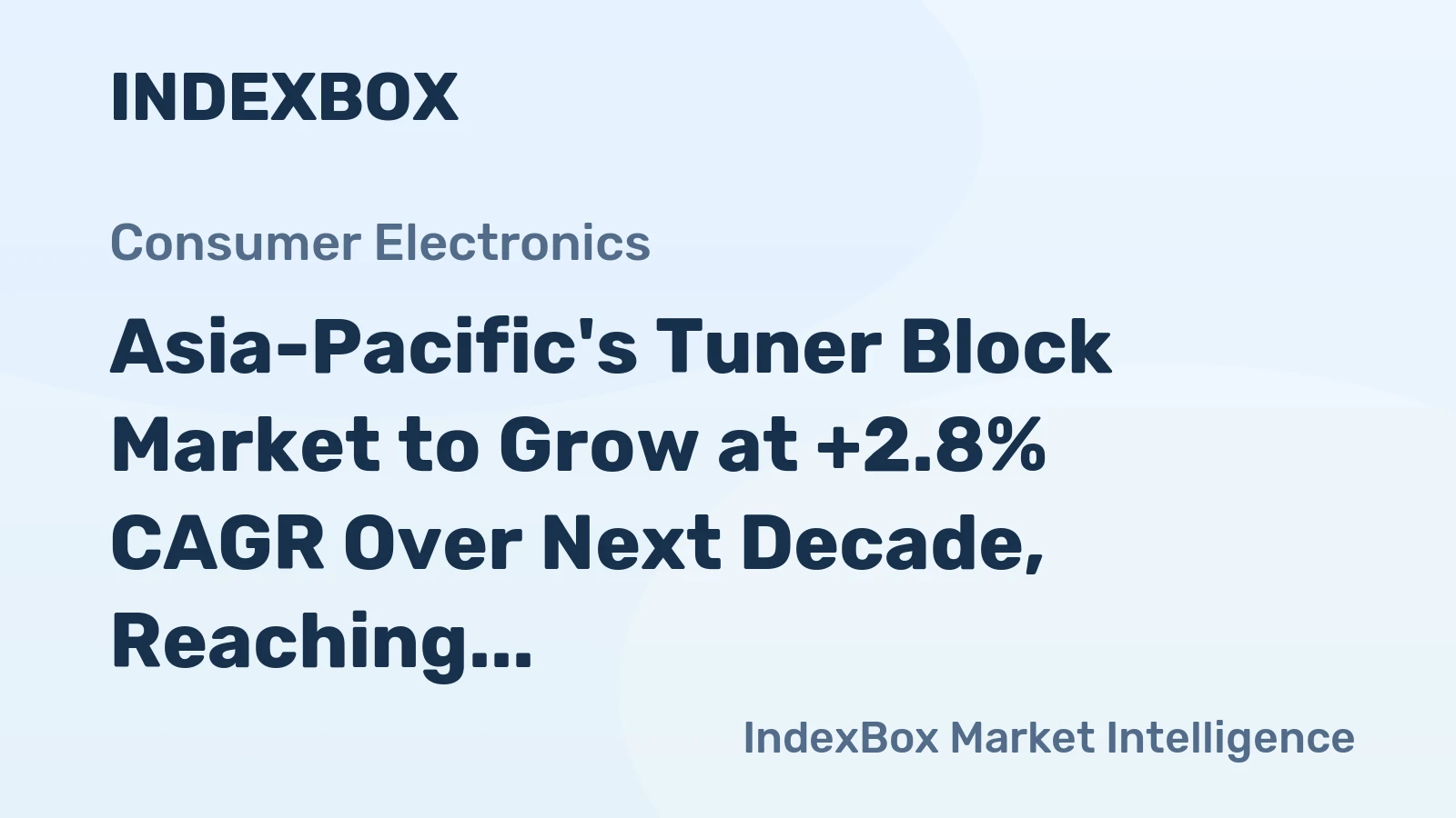 Asia-Pacific's Tuner Block Market to Grow at +2.8% CAGR Over Next Decade, Reaching 176M Units by 2035