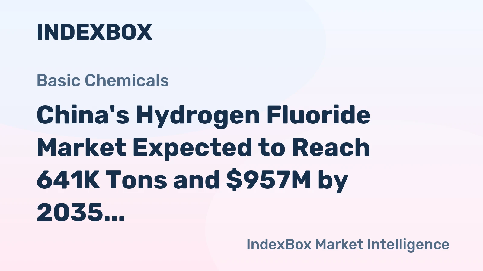 China's Hydrogen Fluoride Market Expected to Reach 641K Tons and $957M by 2035