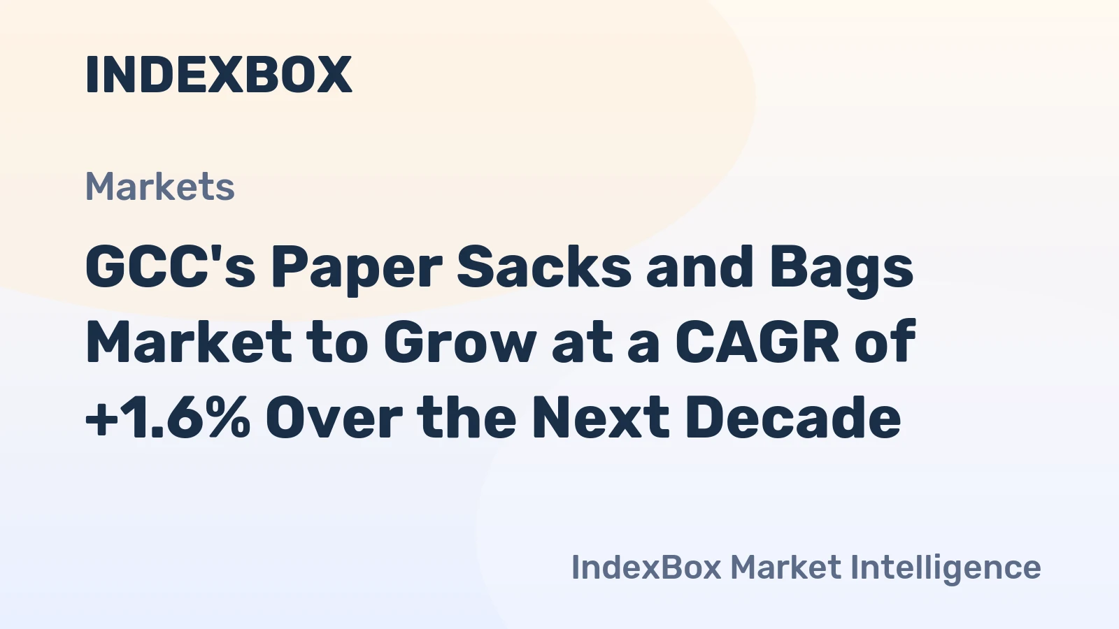 GCC's Paper Sacks and Bags Market to Grow at a CAGR of +1.6% Over the Next Decade
