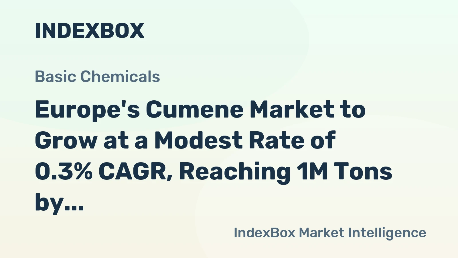 Europe's Cumene Market to Grow at a Modest Rate of 0.3% CAGR, Reaching 1M Tons by 2035