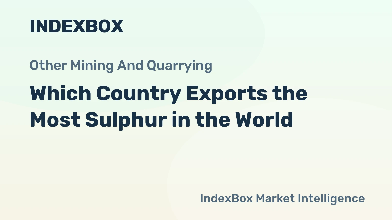 Which Country Exports the Most Sulphur in the World?