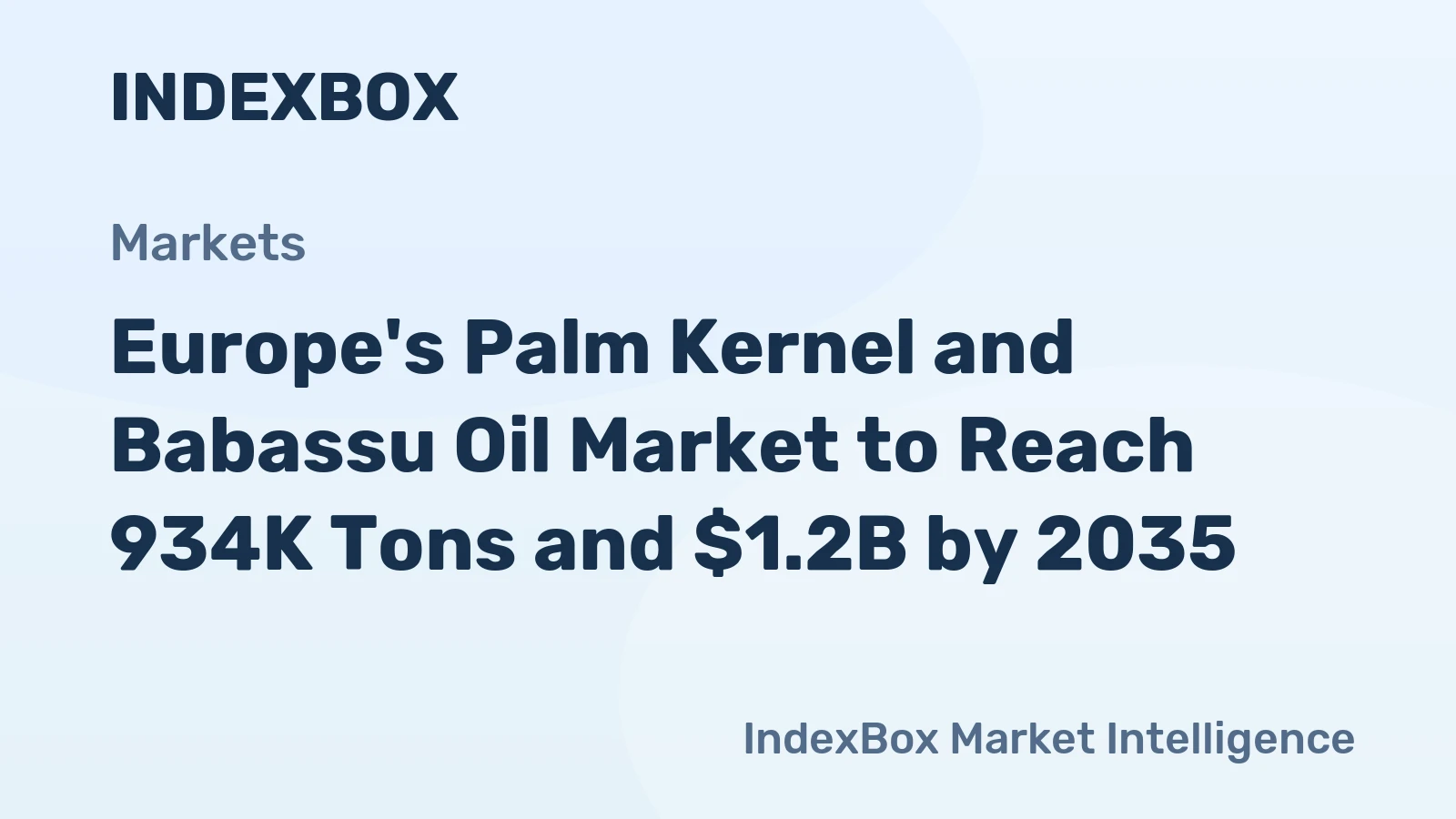 Europe's Palm Kernel and Babassu Oil Market to Reach 934K Tons and $1.2B by 2035