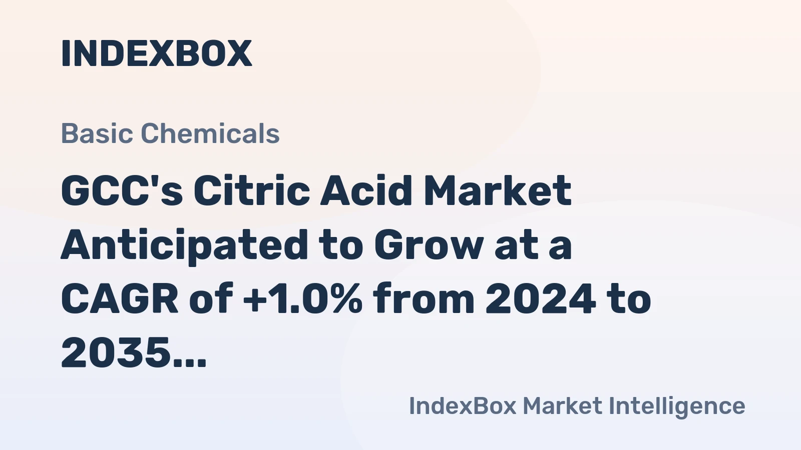 GCC's Citric Acid Market Anticipated to Grow at a CAGR of +1.0% from 2024 to 2035, Reaching 28K tons by 2035