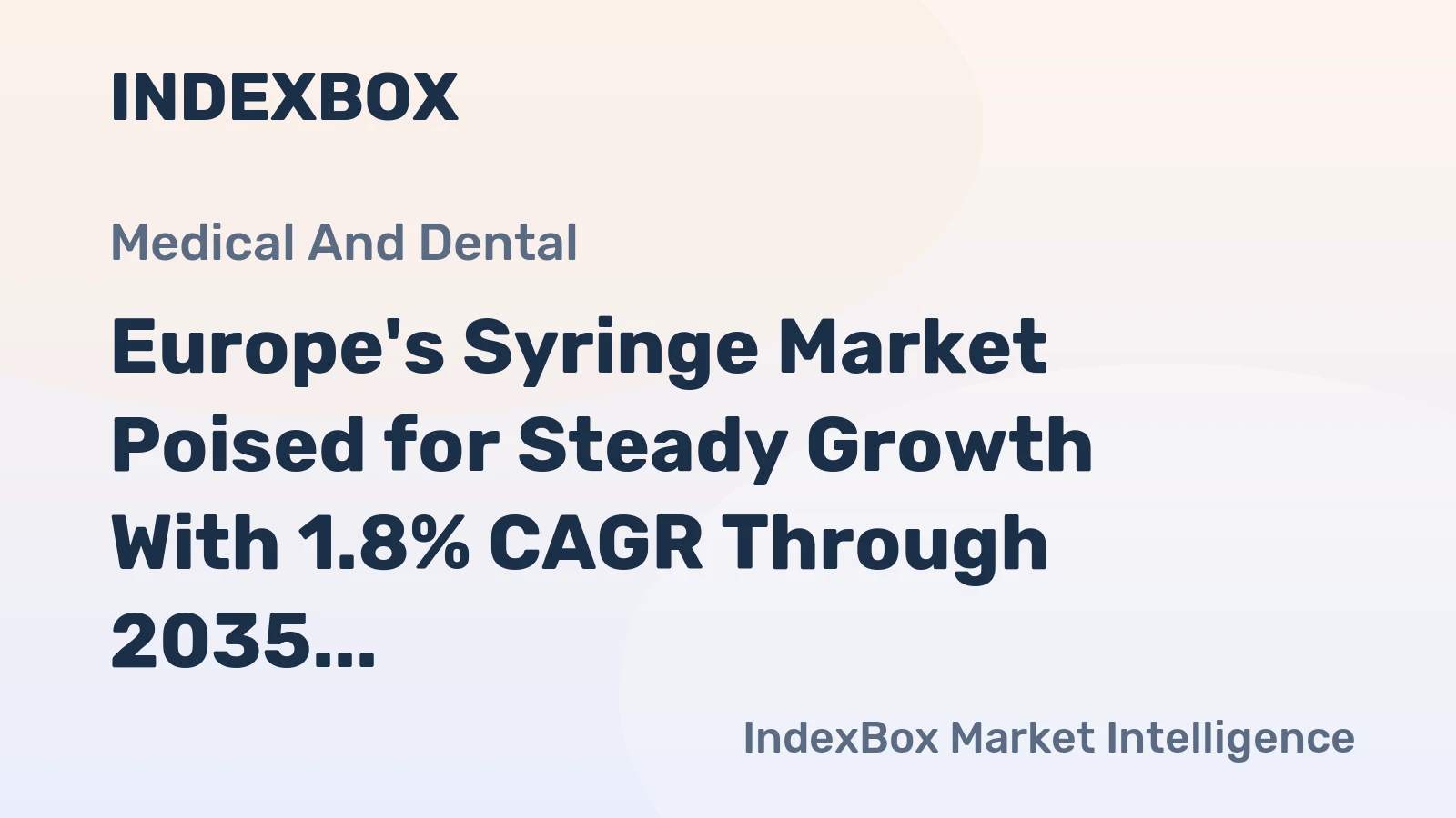 Europe's Syringe Market Poised for Steady Growth With 1.8% CAGR Through 2035