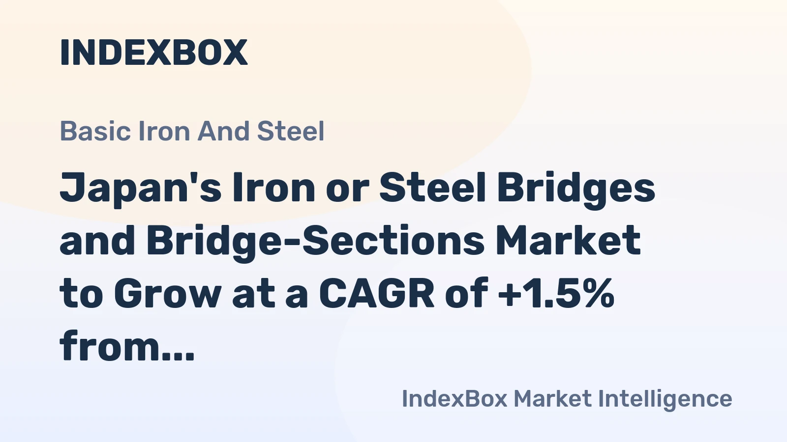 Japan's Iron or Steel Bridges and Bridge-Sections Market to Grow at a CAGR of +1.5% from 2024 to 2035