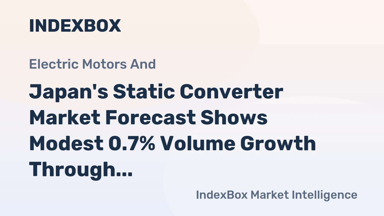 Japan's Static Converter Market Forecast Shows Modest 0.7% Volume Growth Through 2035