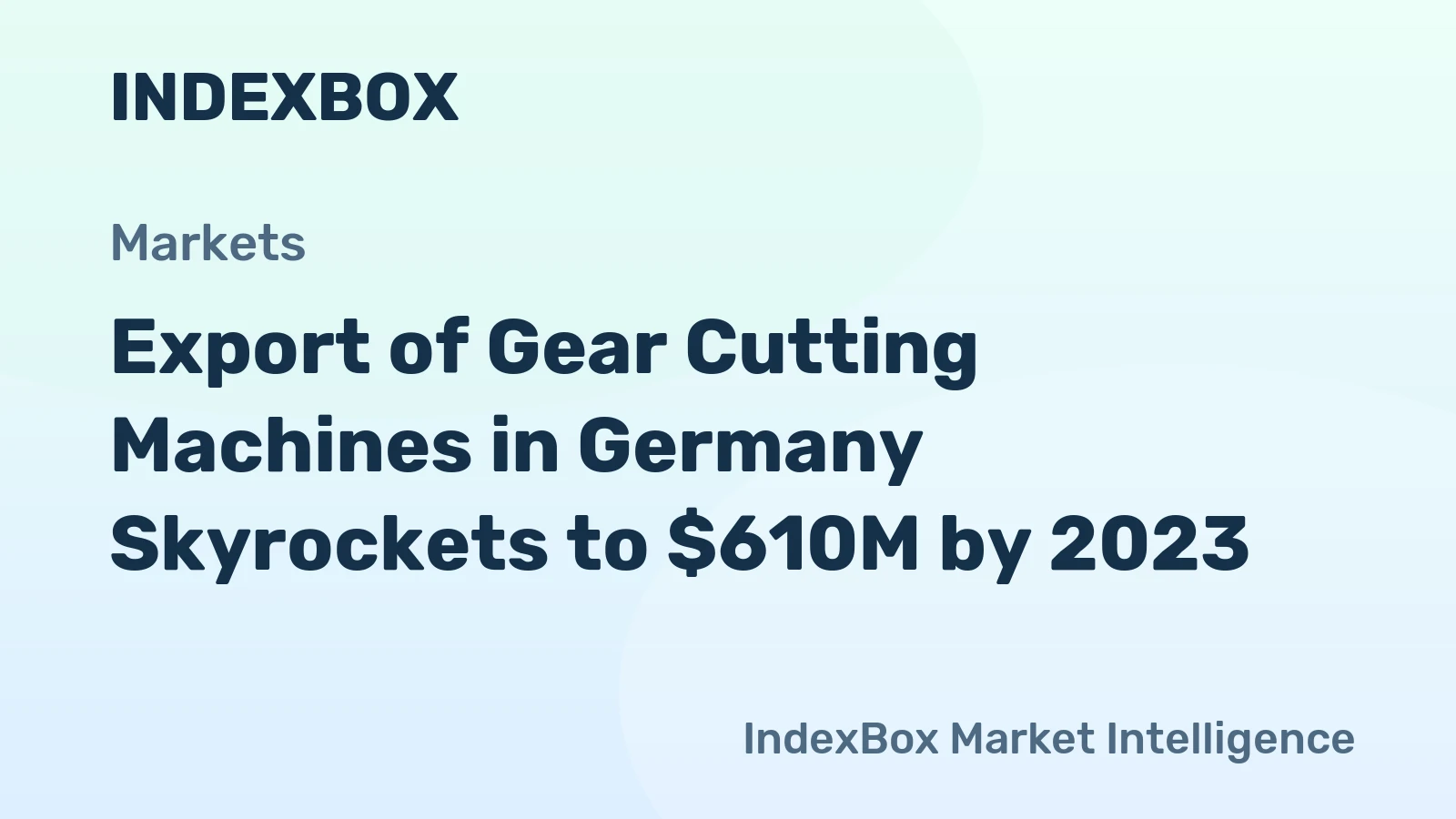 Export of Gear Cutting Machines in Germany Skyrockets to $610M by 2023