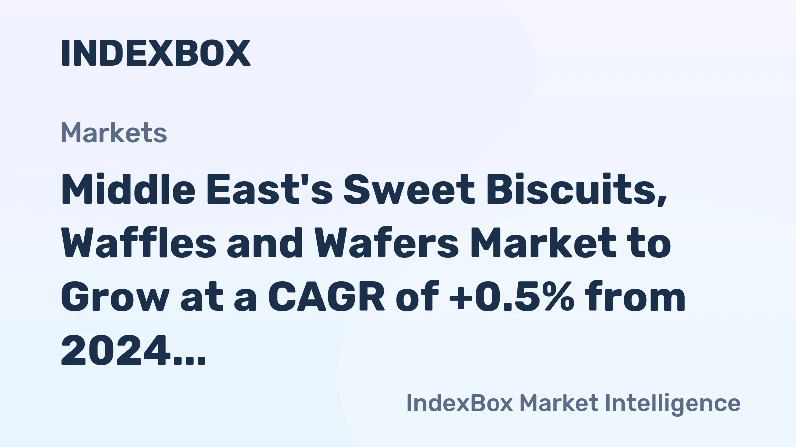 Middle East's Sweet Biscuits, Waffles and Wafers Market to Grow at a CAGR of +0.5% from 2024 to 2035