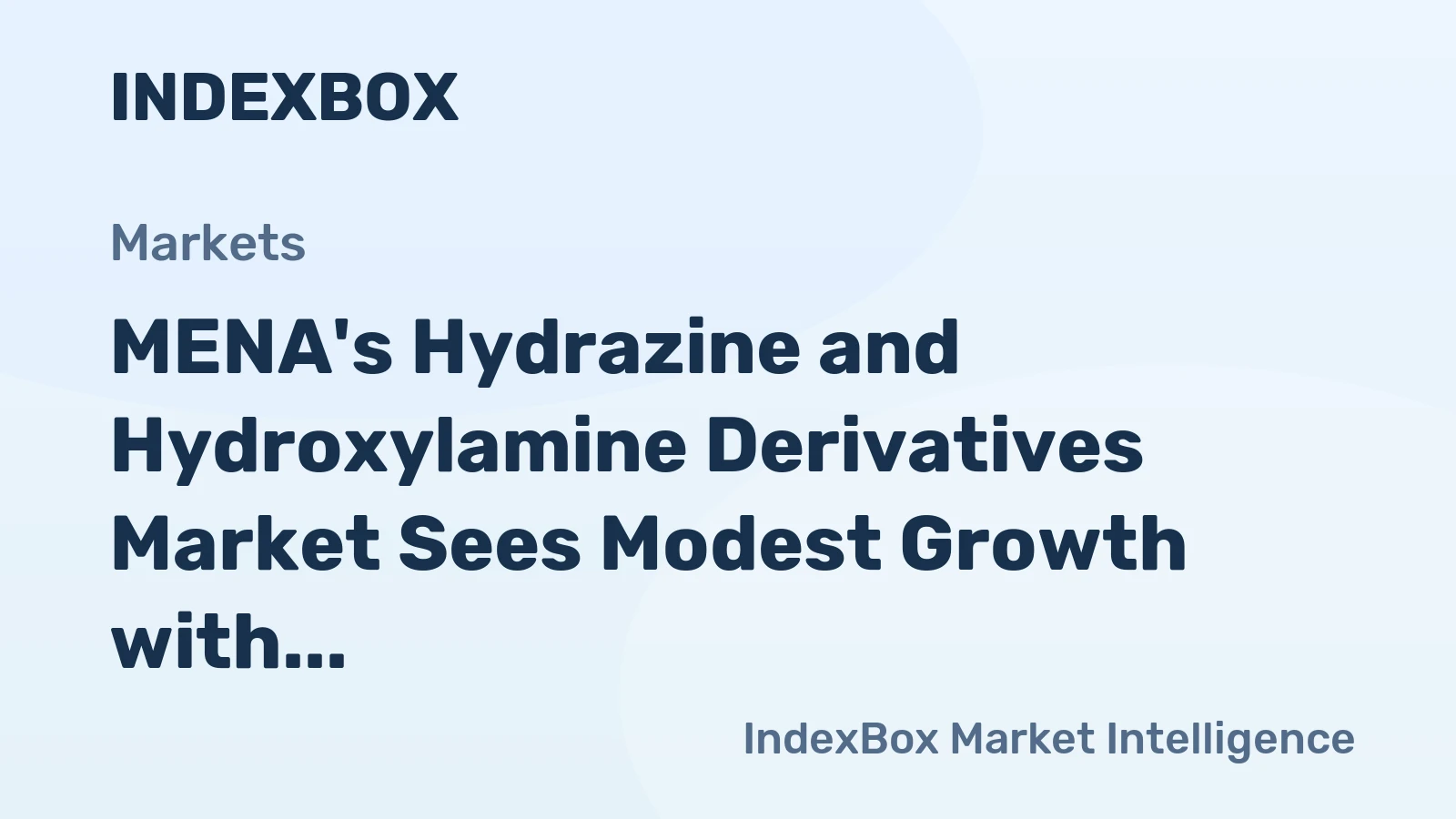 MENA's Hydrazine and Hydroxylamine Derivatives Market Sees Modest Growth with a +1.6% CAGR in Value