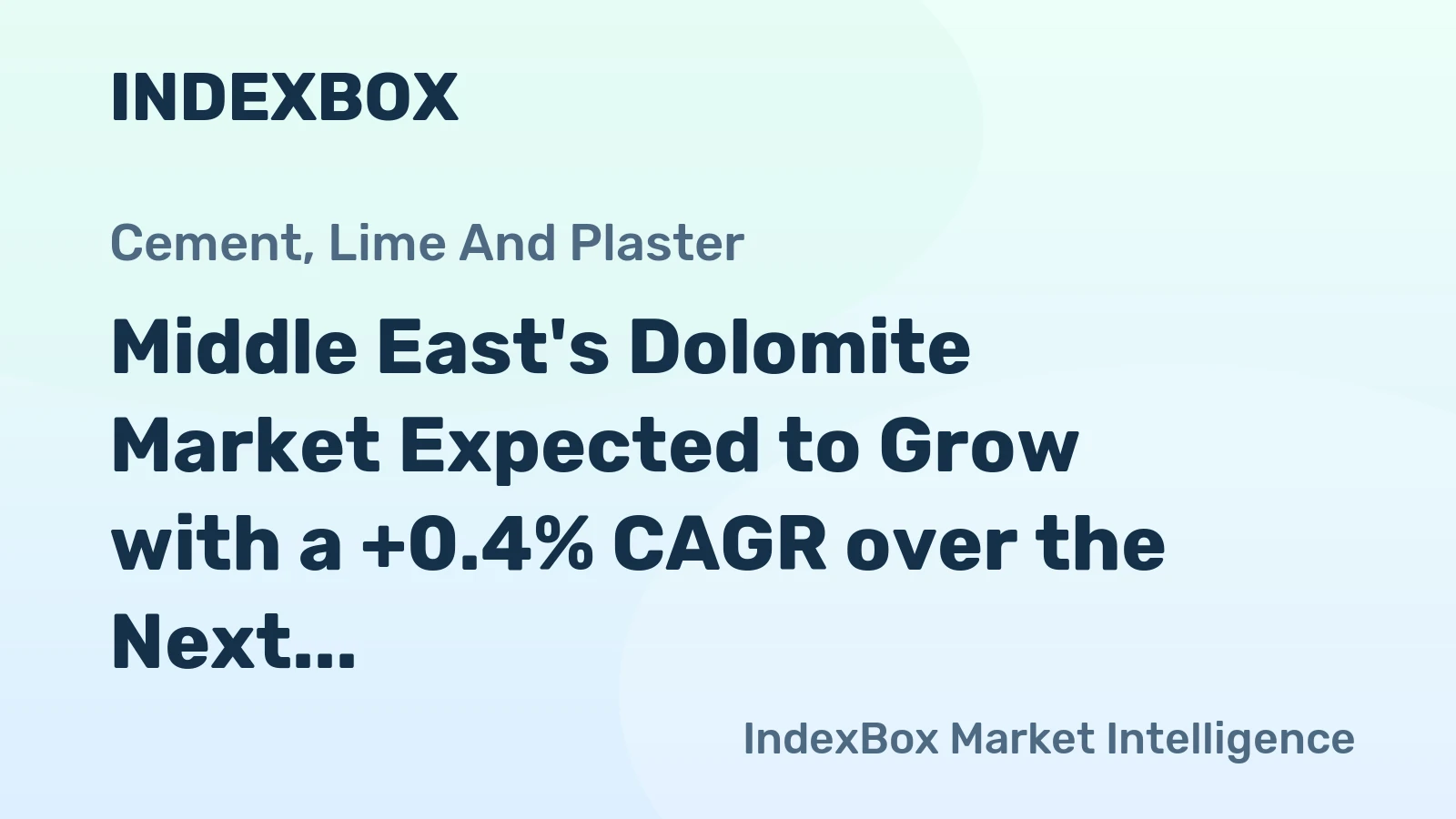 Middle East's Dolomite Market Expected to Grow with a +0.4% CAGR over the Next Decade