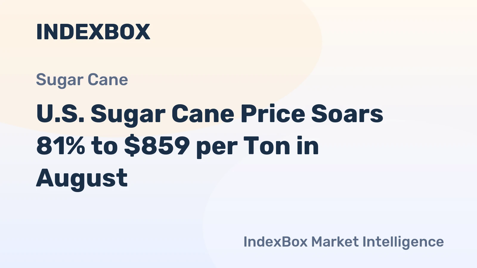 U.S. Sugar Cane Price Soars 81% to $859 per Ton in August