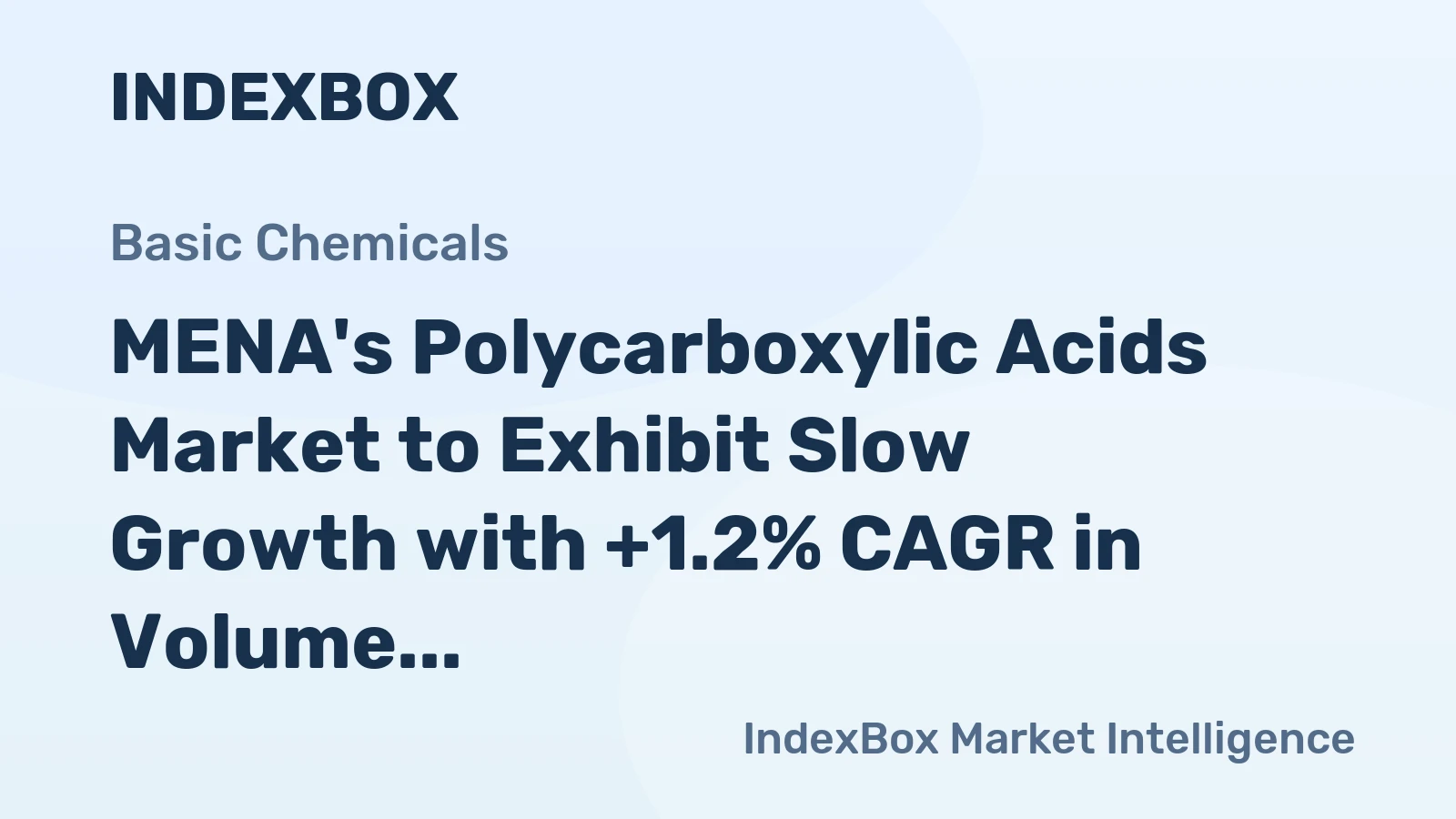 MENA's Polycarboxylic Acids Market to Exhibit Slow Growth with +1.2% CAGR in Volume by 2035, Reaching 3.5M Tons